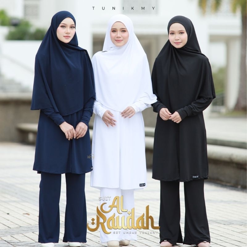 TUNIK.MY Suit Muslimah Umrah Haji Al Raudah Ironless (Set Baju Seluar ...