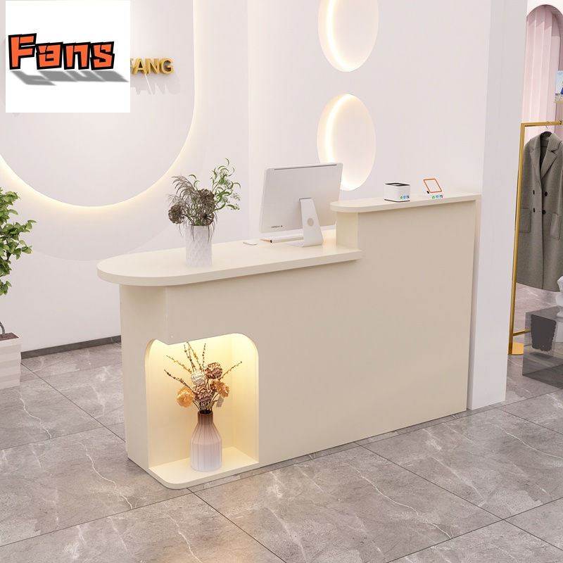 Counter Kaunter Cashier Front Desk Reception Cream Color With Led ...