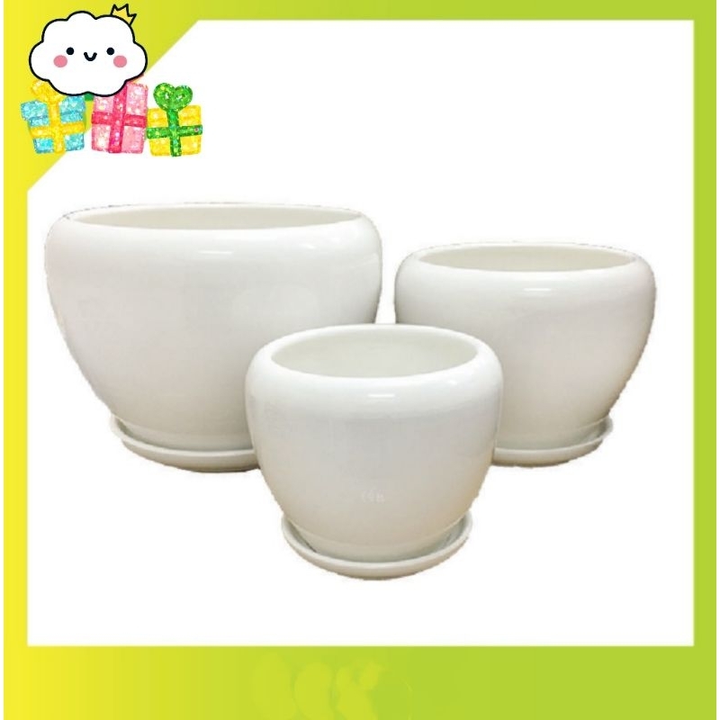 Pasu Bunga Seramik 🌳 Ceramic Apple Pot / Flower Vase / Pasu Putih ...