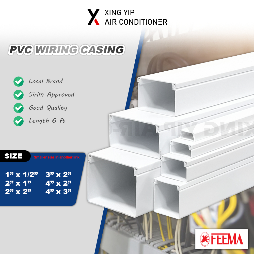 6 Feet Feema PVC Wiring Casing / Electrical Casing / PVC Trunking ...