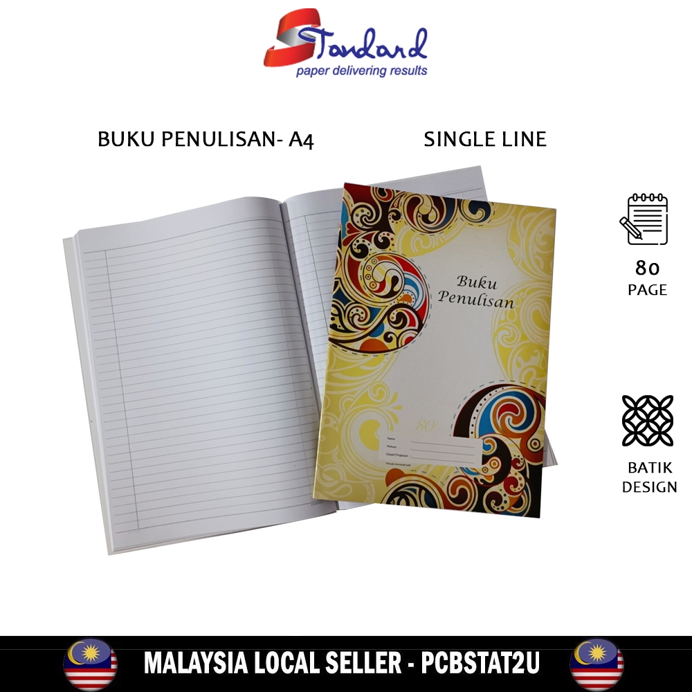 Buku Latihan Buku Penulisan / Exercise Note Book Single Line 80 Pages ...