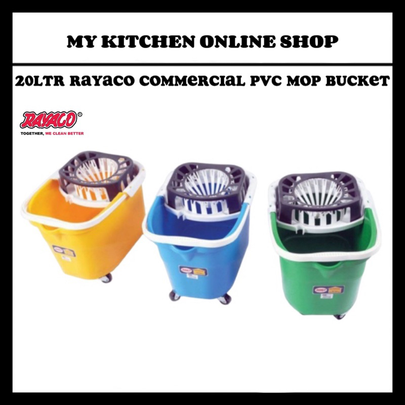 HIGH QUALITY👍HEAVYDUTY🔥20LTR RAYACO COMMERCIAL PVC MOP BUCKET WITH ...