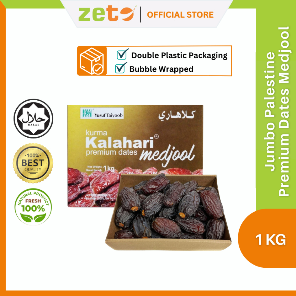 Kurma Yusuf Taiyoob Kalahari Jumbo Palestine Premium Dates Medjool 250g ...