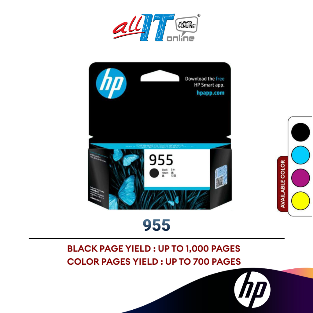 HP 955 Ink Cartridge (Black/Cyan/Magenta/Yellow) | Shopee Malaysia