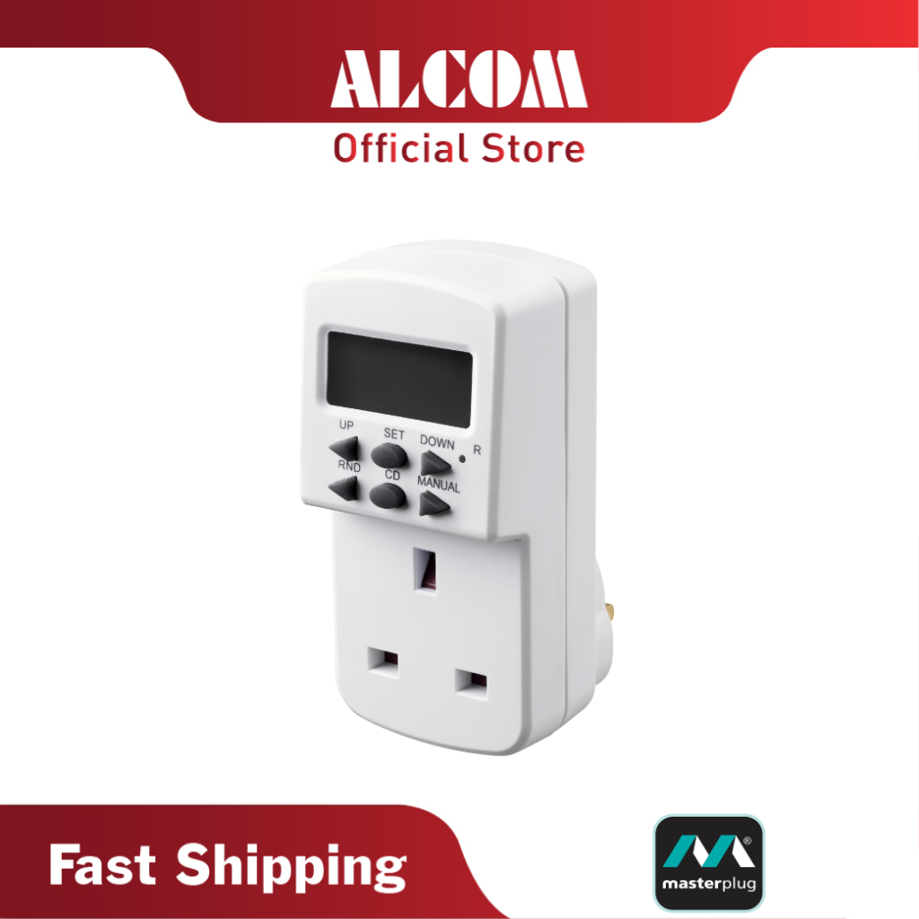 Masterplug Programmable Electronic Timer TES7-MPA with Time Display ...