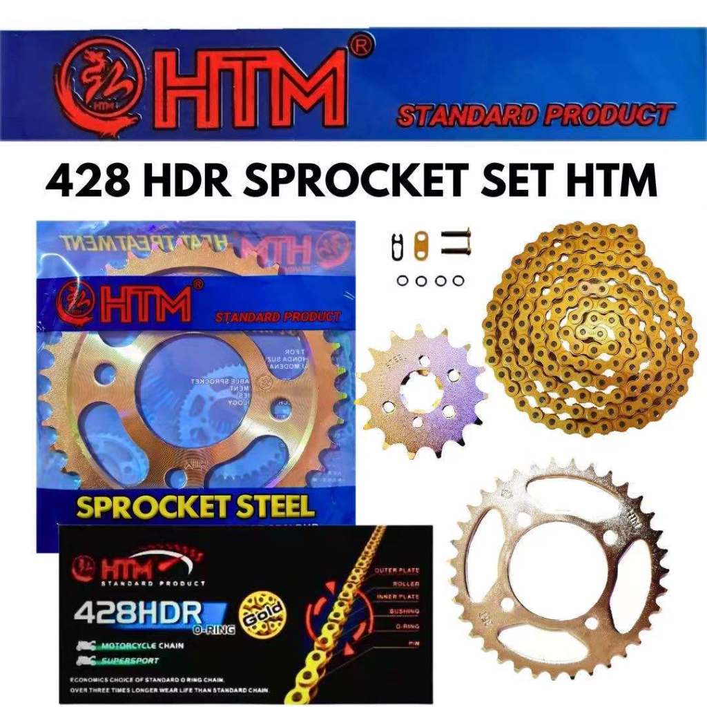 428HDR-128 SMASH REVO RC80 RC100 BEST ORING CHAIN HTM SPROCKET SET ...
