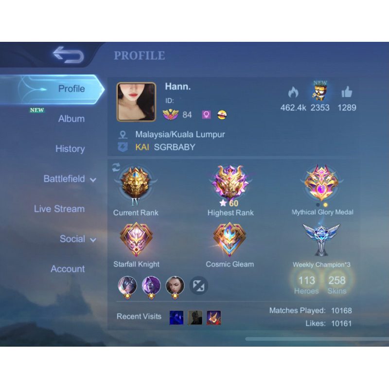 Account ML (ladies account) | Shopee Malaysia
