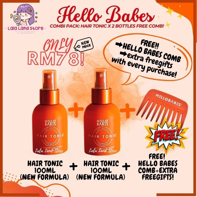 NEW FORMULA! HELLO BABES HAIR TONIC READY STOCK HAIR VITAMIN TONIK ...