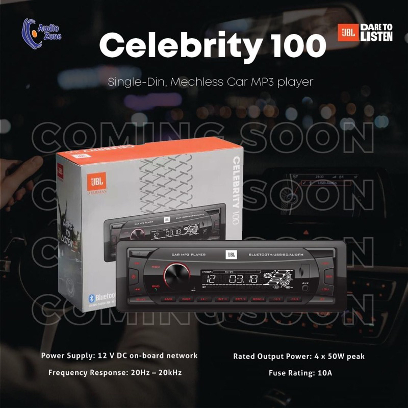 JBL celebrity 100 car mp3 player Bluetooth USB Aux stereo single din ...