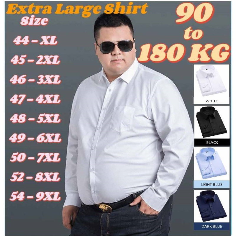 💥READY STOCK💥Men Extra Large Plus Size Formal Wear White Black Blue ...
