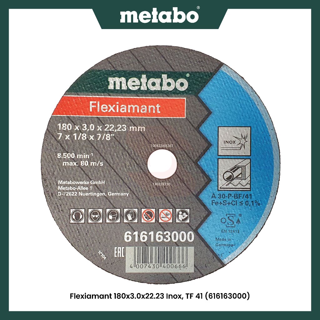 METABO Flexiamant A 30 P BF 7" Cutting Disc For Stainless Steel Inox ...