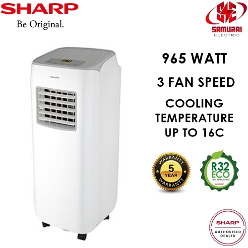 SHARP PORTABLE AIR CONDITIONER 1.0HP WITH 3 SPEED SELECTION CVH10YD ...