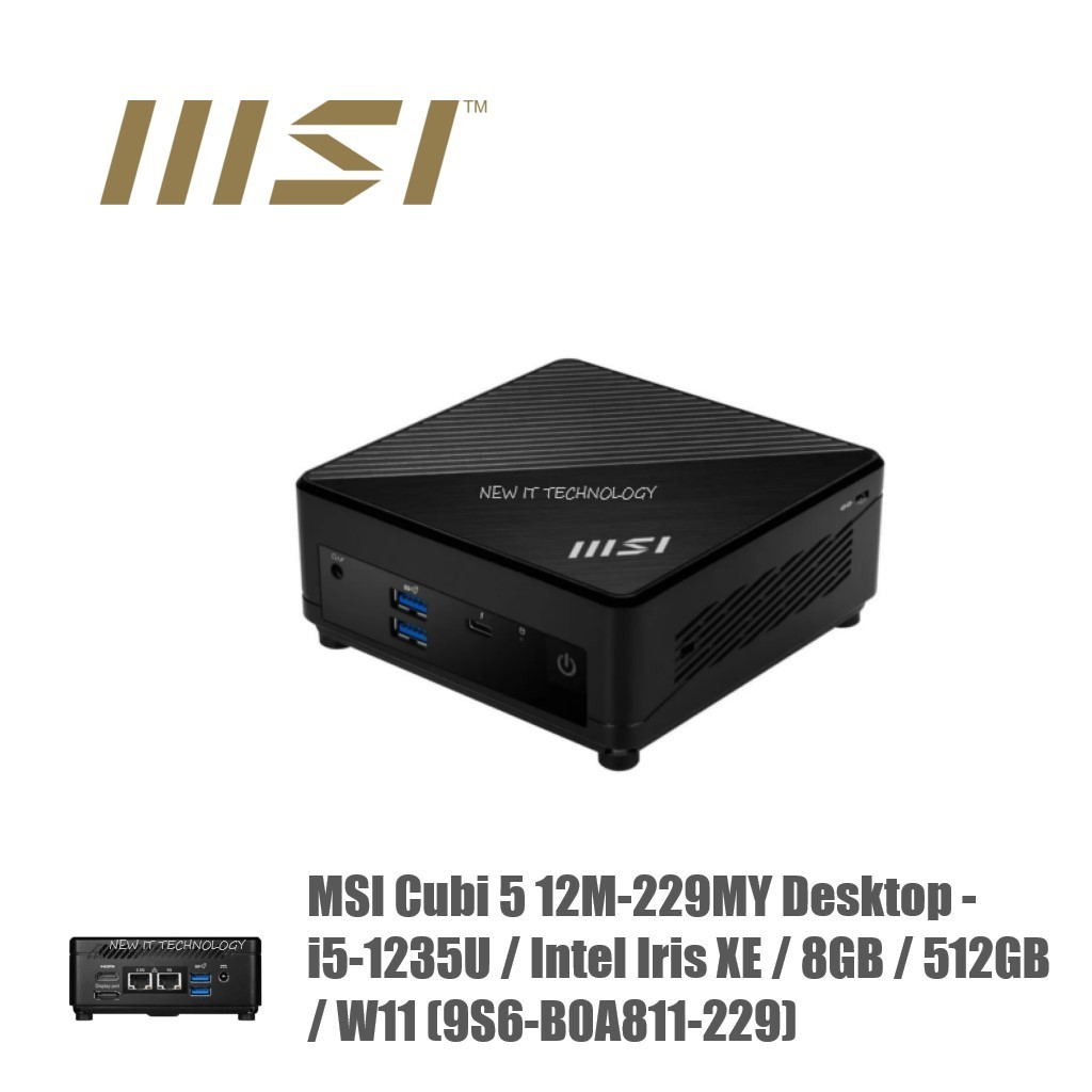MSI Cubi 5 12M Small Desktop Mini PC - i3-1215U & i5-1235U / Intel Iris ...