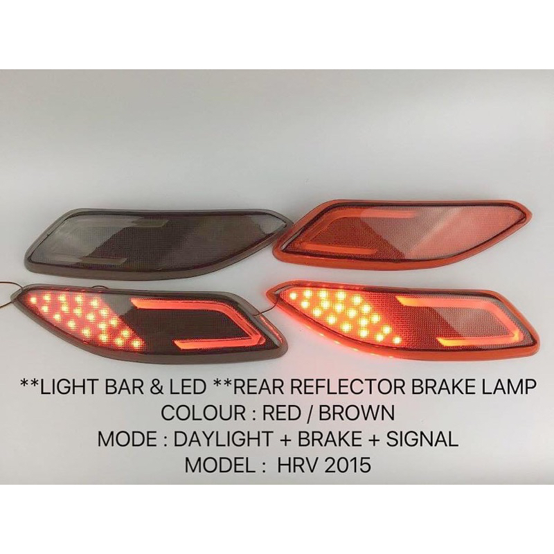 Honda hrv 2015 2016 2017 2018 2019 2020 2021 rear bumper reflector led ...