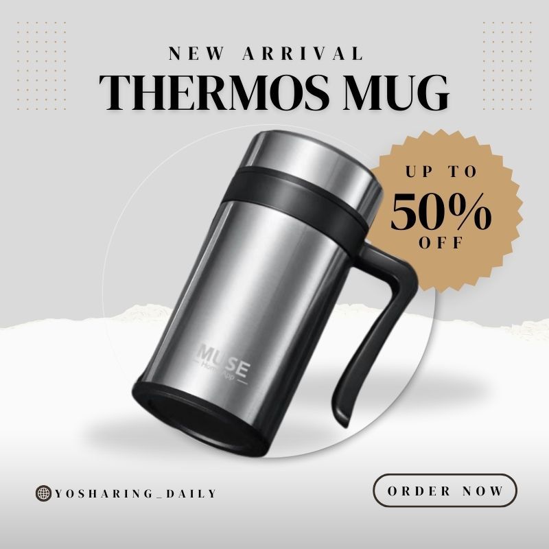 MUSE SUS 304 Stainless Steel Handle Thermos Mug / Thermal Flask ...