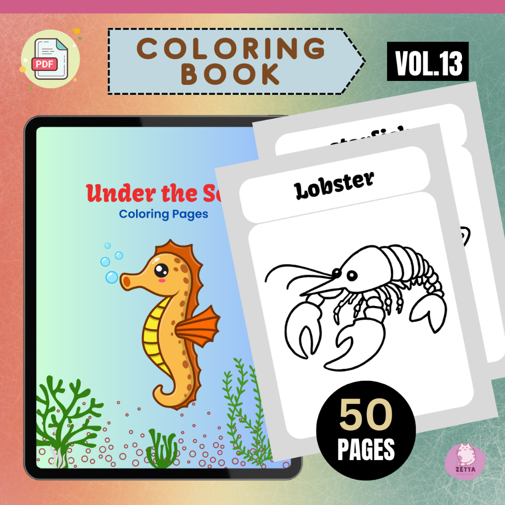 Under The Sea Coloring Book Printable Coloring Book for Kids Stress ...