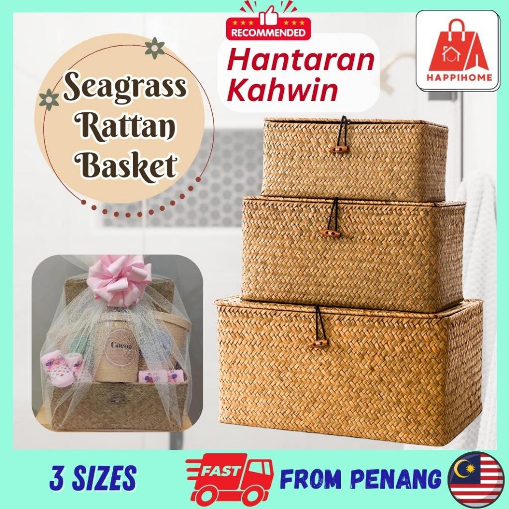 Rattan Basket Hamper Basket Bakul Mengkuang Rotan Handmade Woven Box ...
