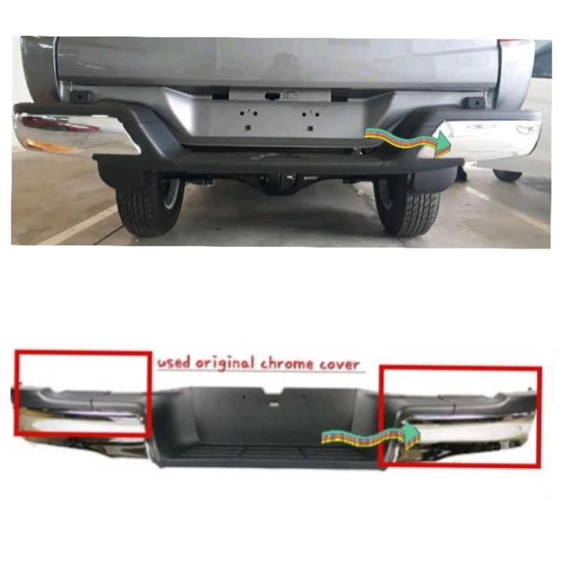 Used Genuine original rear bumper rear bar chrome cover Hilux Revo ...