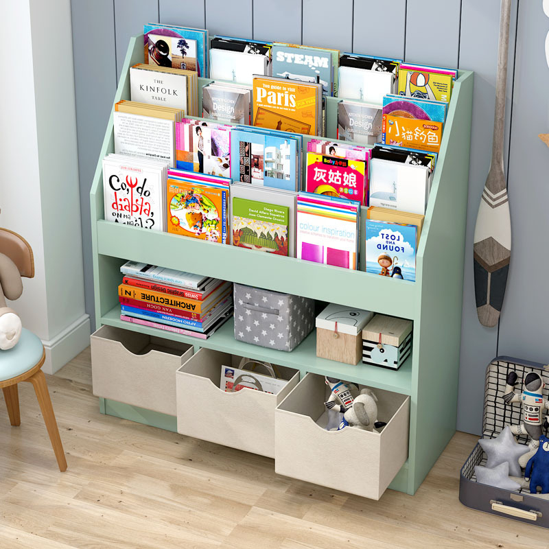 🍁Children's Bookcase Picture Book Shelf Storage Shelf Toy Shelf Small ...