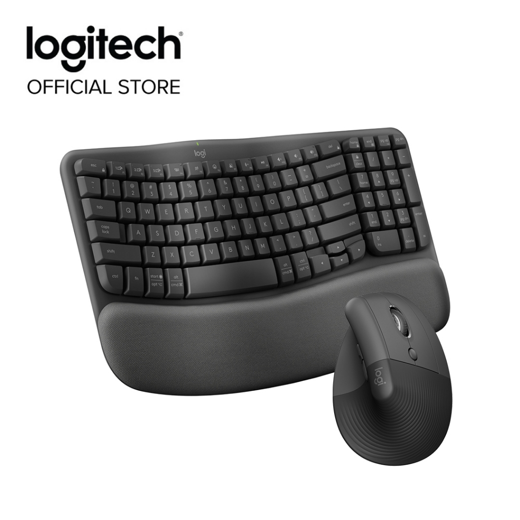 [Combo Set] Logitech Wave Keys Wireless Ergonomic Keyboard + Logitech ...