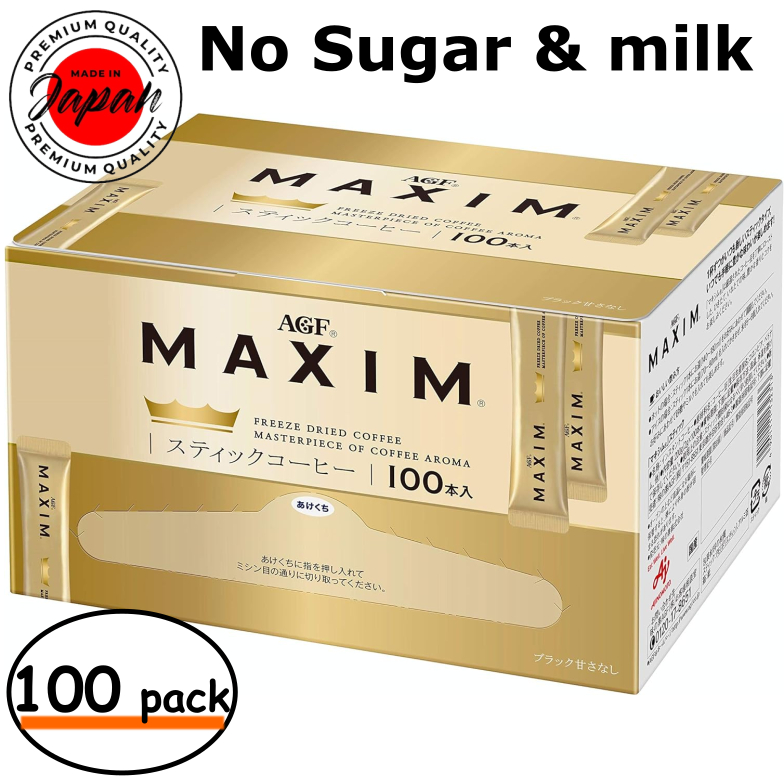 AGF MAXIM Stick Black (100 sticks) Instant coffee, no added sugar milk ...