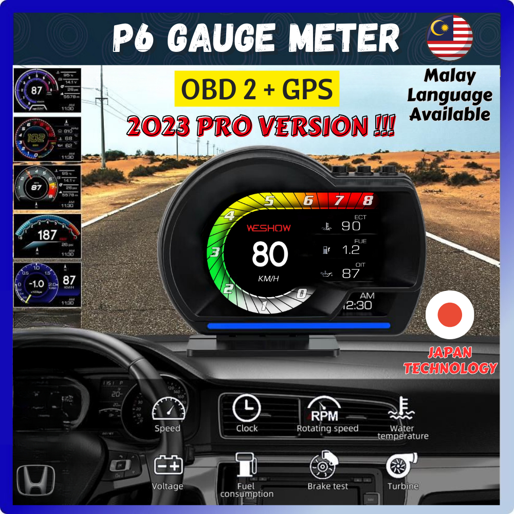 GBS CAR LED ALL CAR USE P6 OBD GAUGE METER OBD2 METER OBD+GPS P6 OBD2 ...