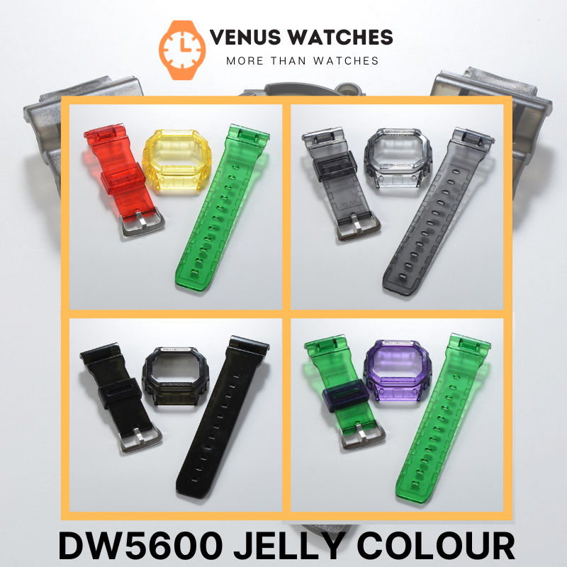 [VENUS WATCHES]DW5600 MULTI COLOR CRYSTAL CLEAR BAND AND BEZEL ...