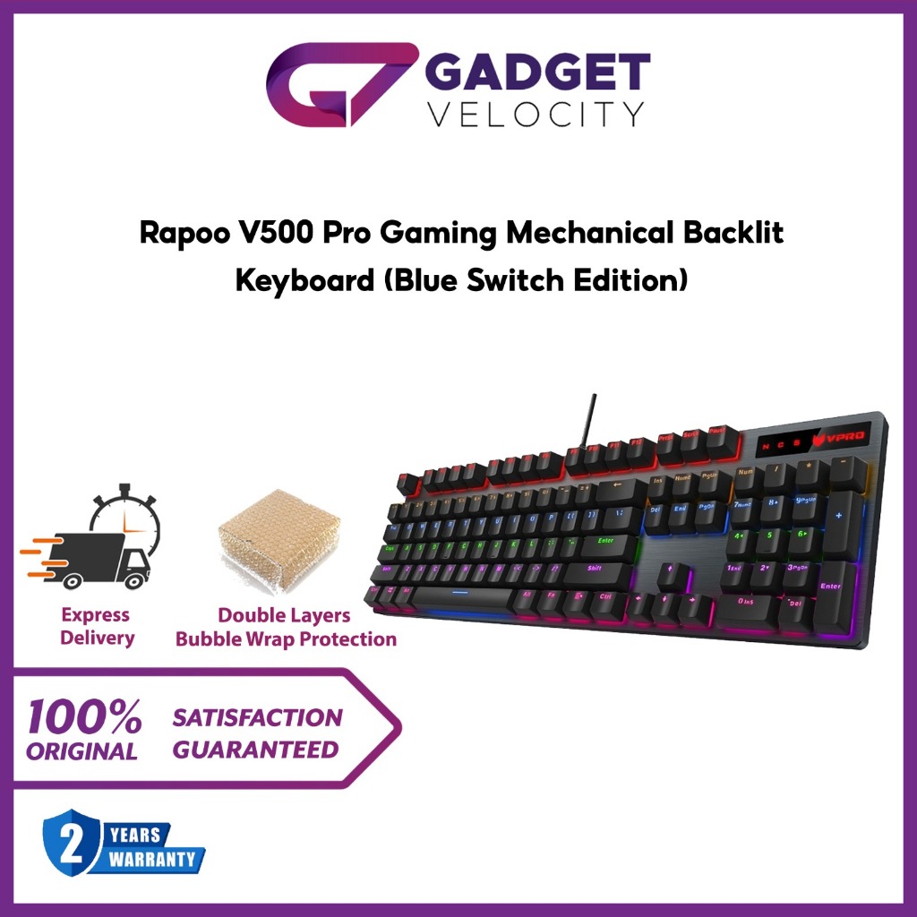 Rapoo V500 PRO Mechanical Backlit Keyboard (Blue Switch Edition) | Shopee Malaysia