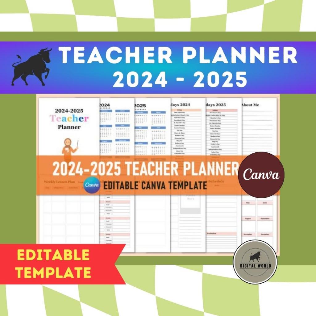 Canva Teacher Planner 2024-2025 | Editable Teacher Planner | Canva ...