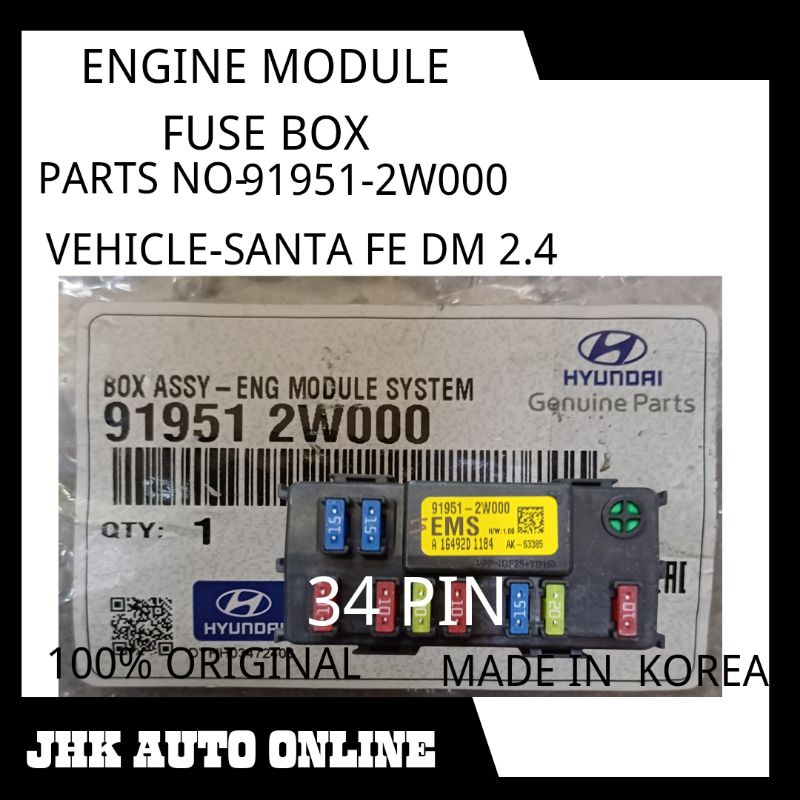 91951-2W000 ENGINE MODULE FUSE BOX 100% NEW ORIGINAL MADE IN KOREA ...