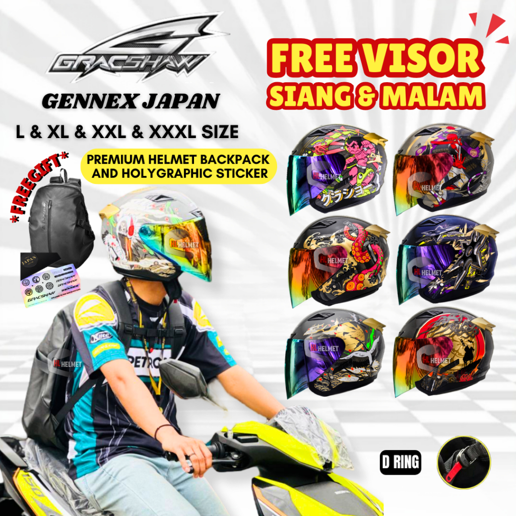 GRACSHAW HELMET GENNEX G535 JAPAN EDITION (HELMET JAPAN SAMURAI ...