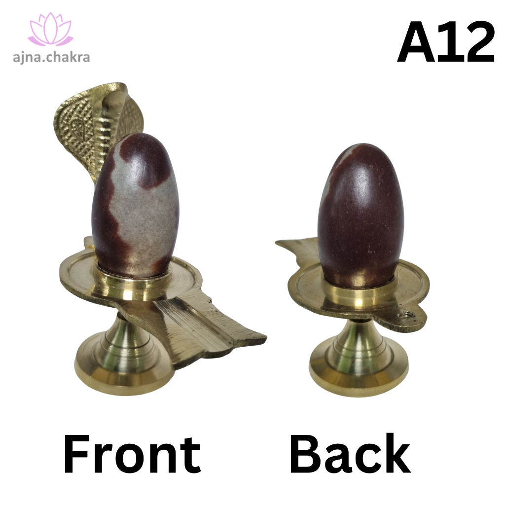 Natural Narmada Lingam With Brass Base And Nagam ( Shiva Lingam ...