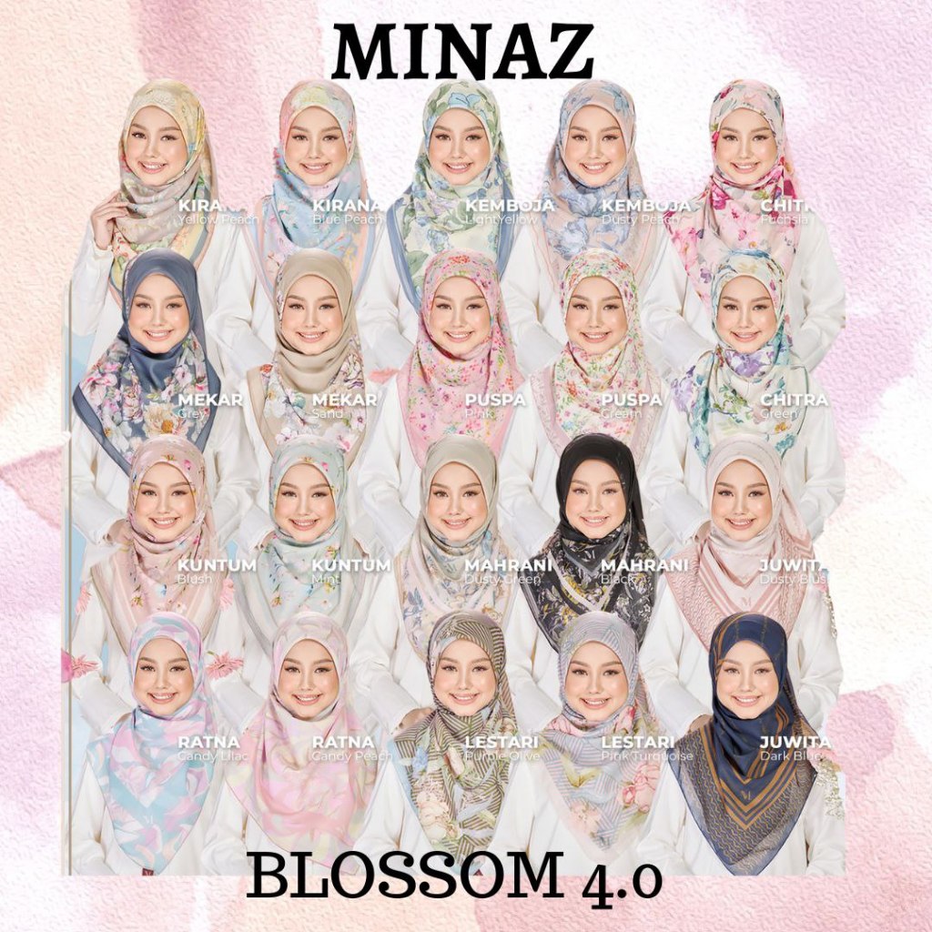 Minaz Hijab | Blossom 4.0 | Haramain Series | Tudung Bawal Cotton Voile ...