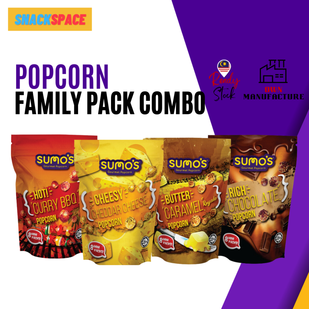 Sumo's Gourmet Popcorn FAMILY PACK COMBO Halal | Shopee Malaysia