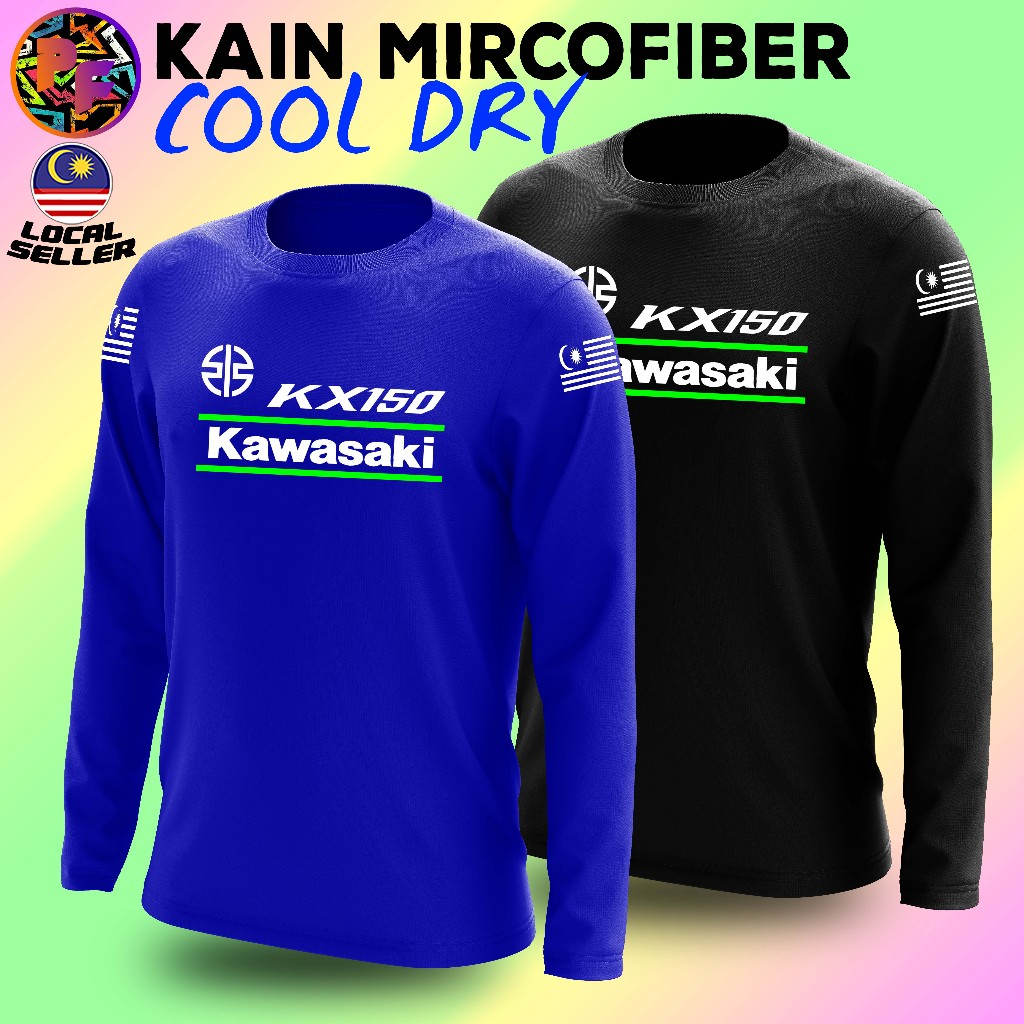 KAWASAKI KX 150 KX150 Malaysia Rider T Shirt Microfiber Cool Dry Long ...