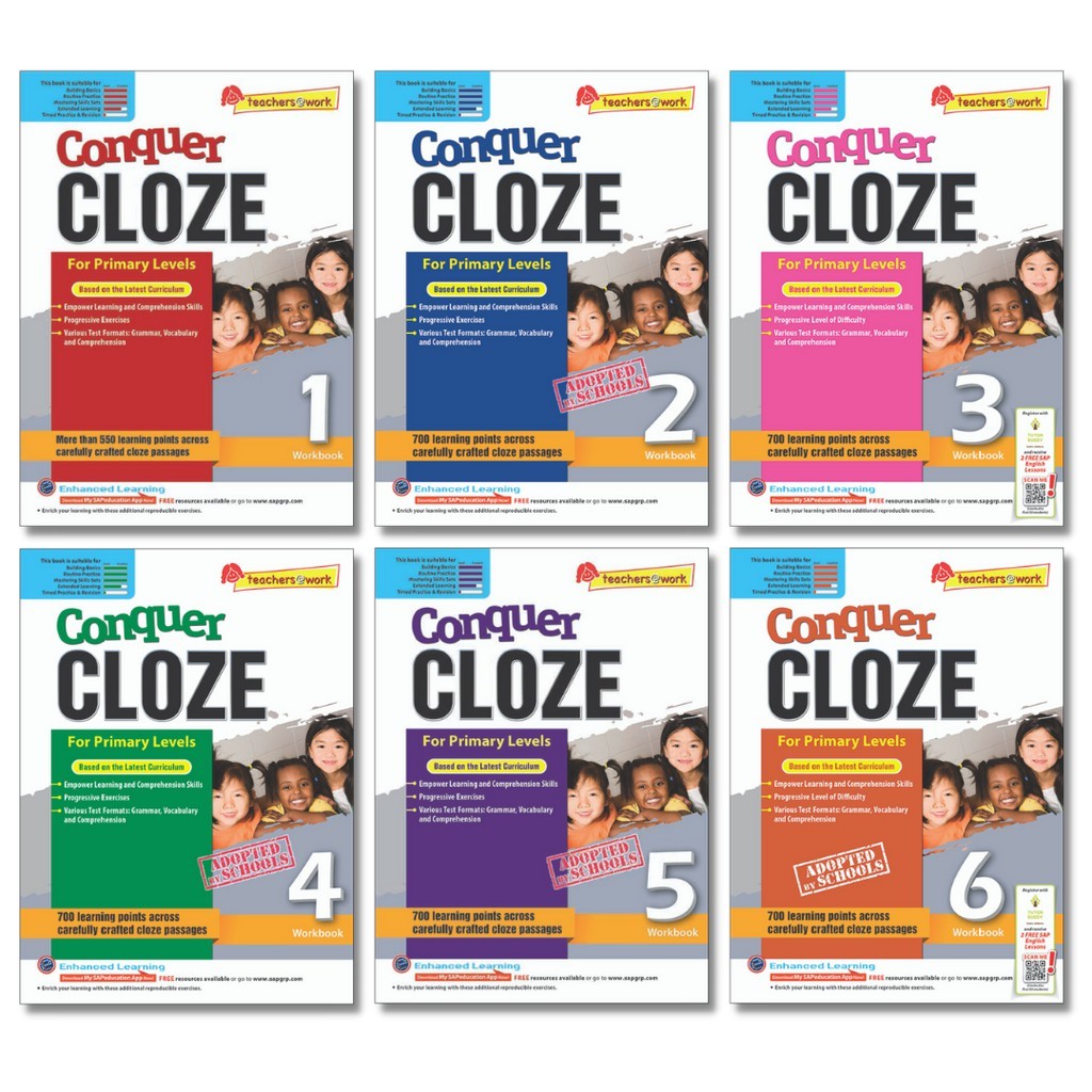 Conquer Cloze For Primary Levels Workbook 1 - 6 | Skill-based | Primary ...