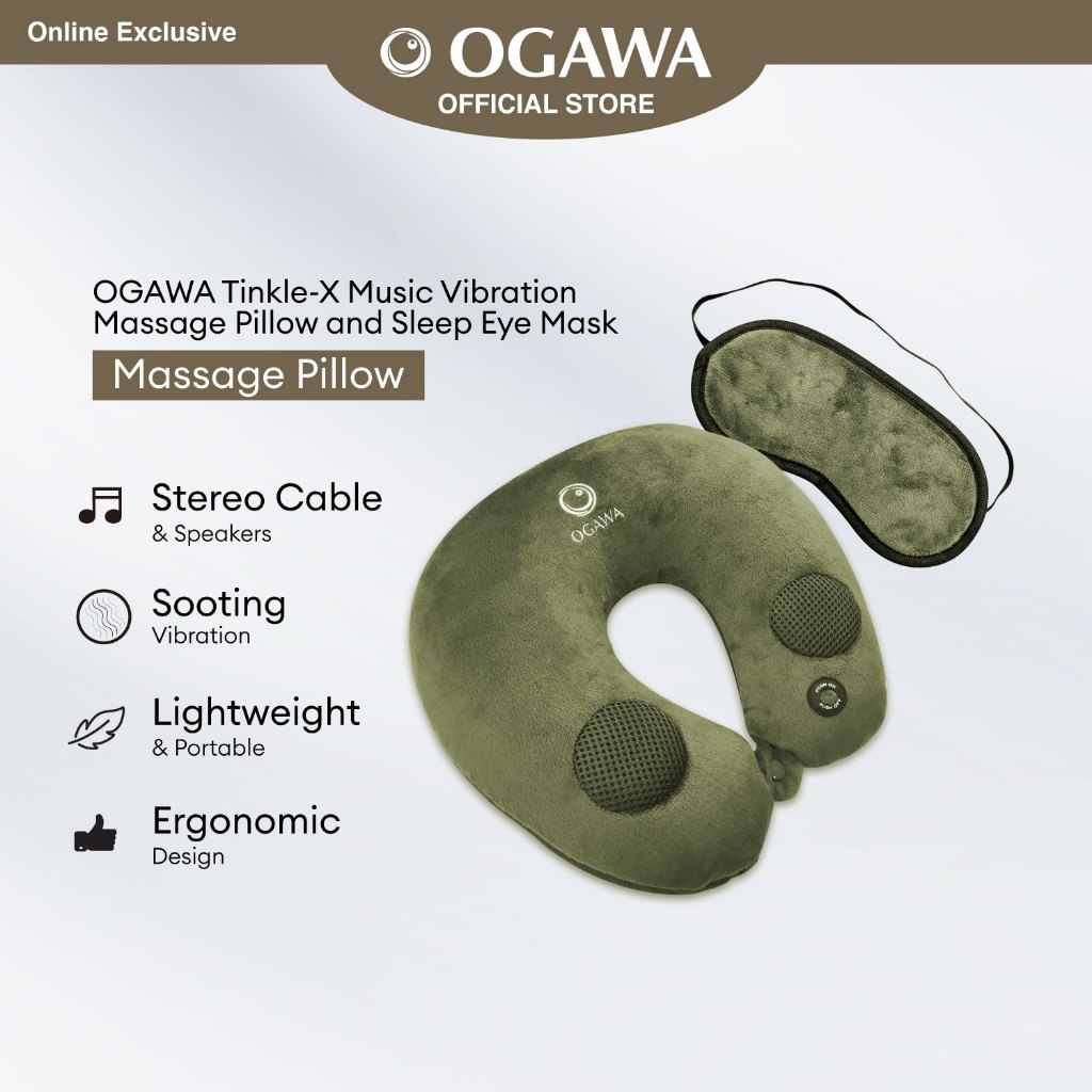 OGAWA Tinkle-X Music Vibration Massage Pillow and Sleep Eye Masks ...