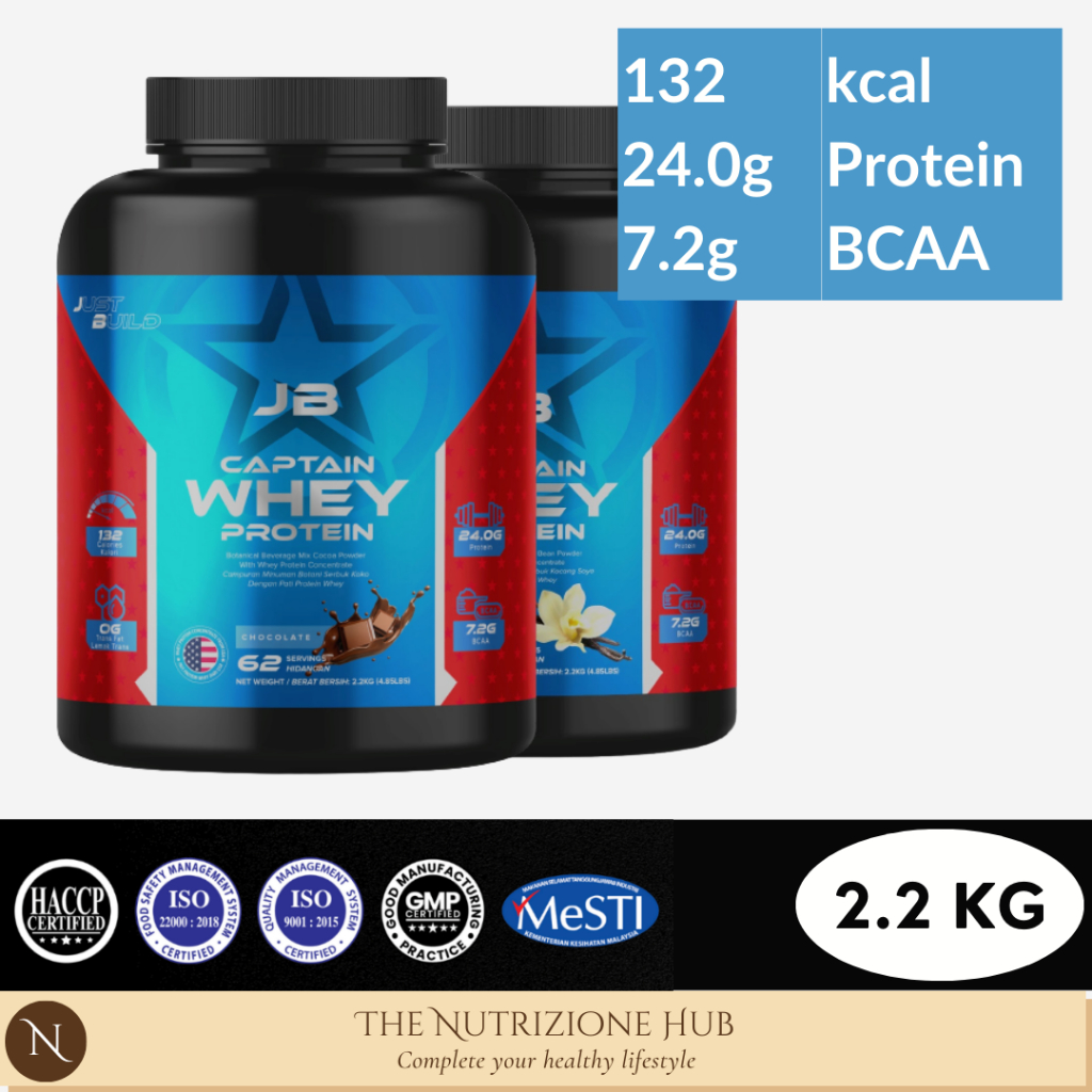 Just Build | Captain Whey Protein, 2.2 kg (62 servings) | Shopee Malaysia