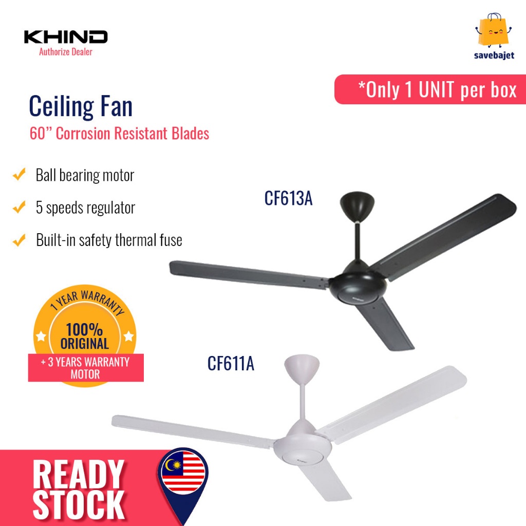 KHIND Kipas Siling Ceiling Fan (60"/Set) CF618 CF618B CF611A CF613A ...