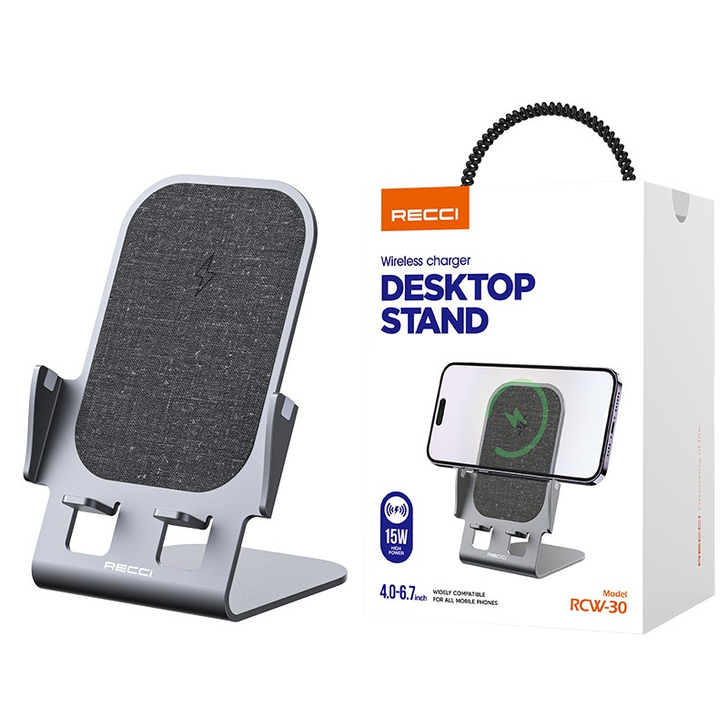 RECCI RCW-30 15W WIRELESS CHARGER DESKTOP STAND -turnish | Shopee Malaysia