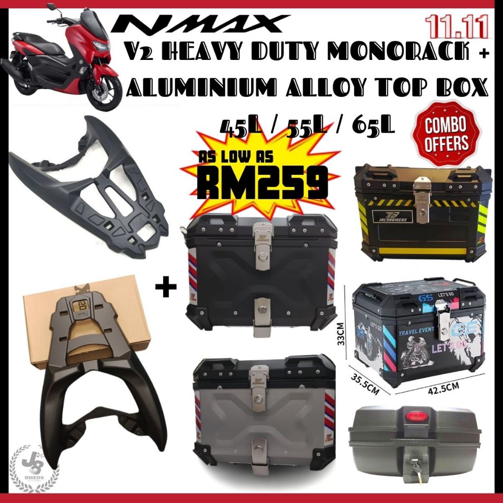 YAMAHA N MAX NMAX V2 tailstock shelf with luggage rack Spoiler BOX ...