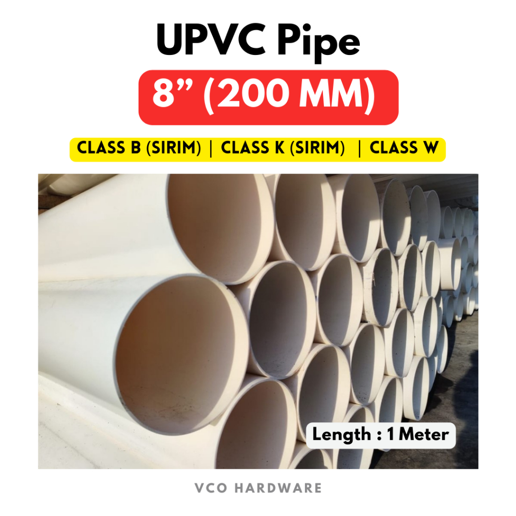 [ 8" x 1 Meter ] 200 MM UPVC Pipe/ White Pipe / Paip Putih / PREORDER ...