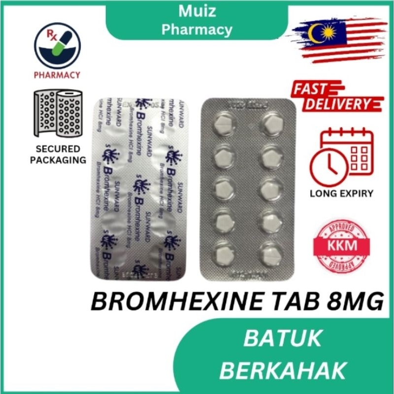 Tablet bromhexine 8mg 10s batuk cair kahak, bisolvon | Shopee Malaysia
