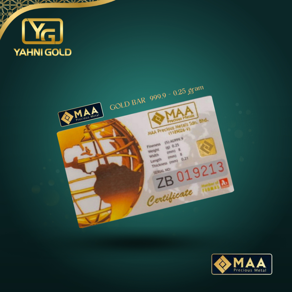MAA Gold Bar 999.9 - 0.25g | Shopee Malaysia