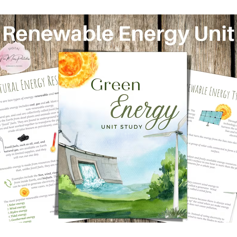 PDF] Green Energy Unit Study 55 pgs Preschool Busy Quiet Book Kids ...