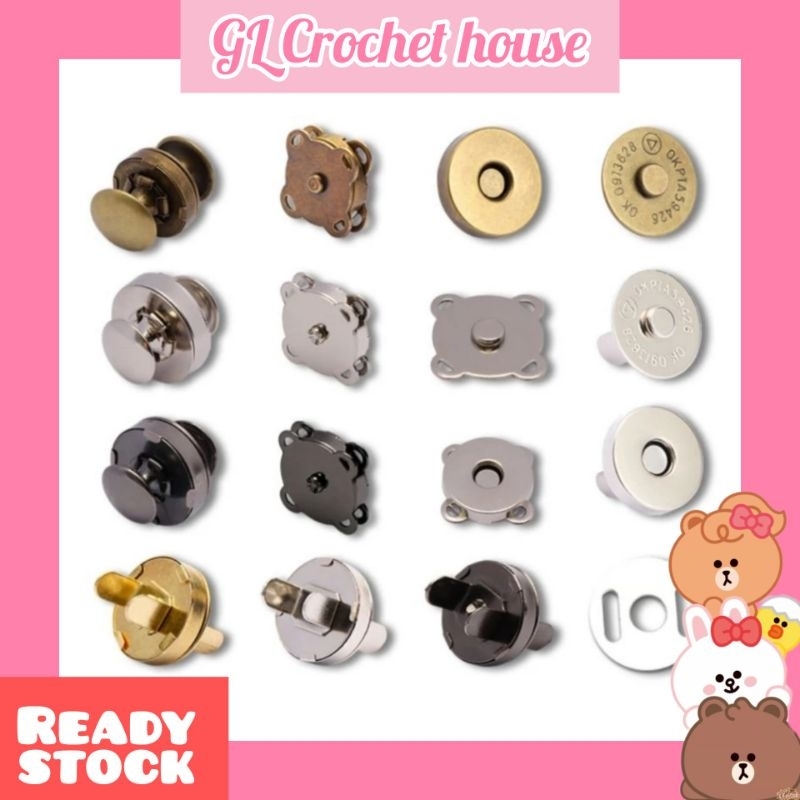 Button Magnet Clip on/Sew on magnet/Rivet magnet | Shopee Malaysia