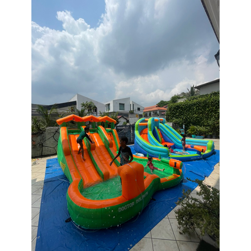 FUN Birthday Bash Inflatable Water Slide Kids Pool Party Bouncy Castle ...