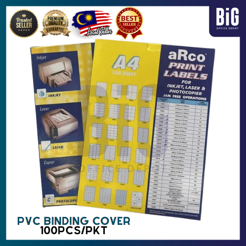 【READY STOCK | 100PC/BOX】ARCO LABELS STICKER A4 SIZE 100 SHEETS BOX ...