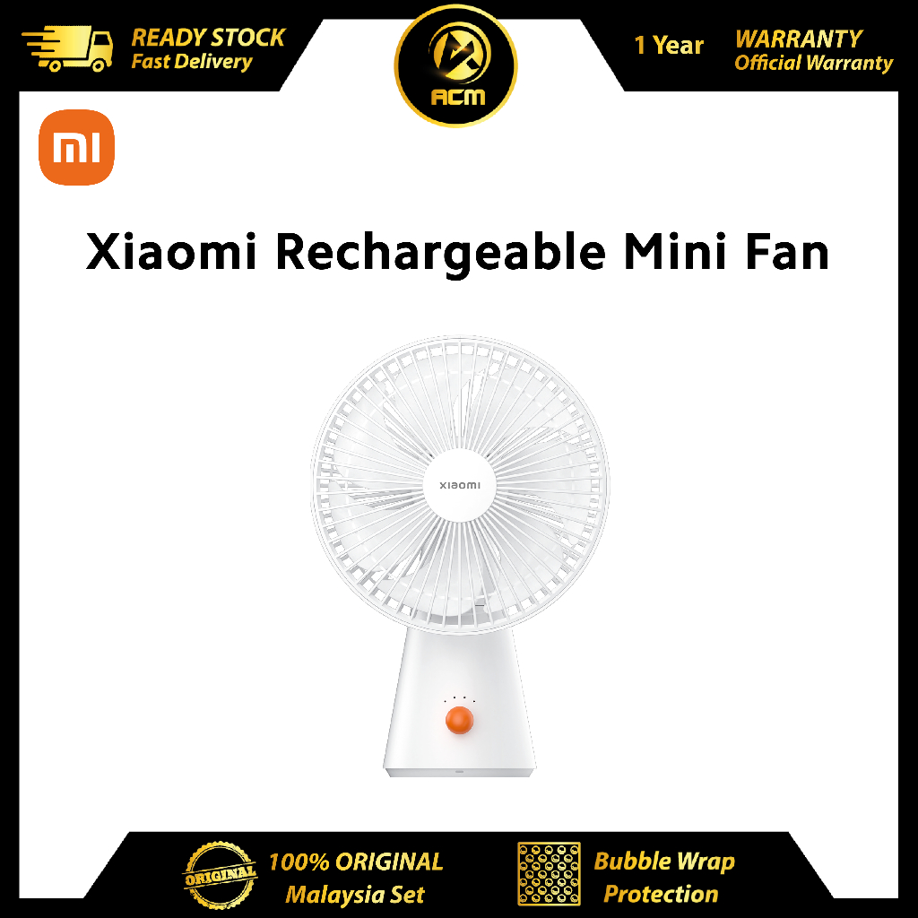 100% Original Xiaomi Mi Rechargeable Mini Fan - 2-in-1 Dual Use ...