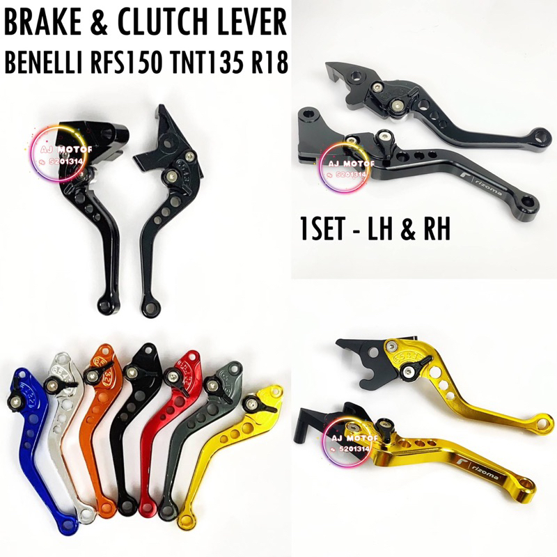 BENELLI RFS150 TNT135 R18 R18i BRAKE CLUTCH LEVER SET ALLOY RFS 150 TNT ...